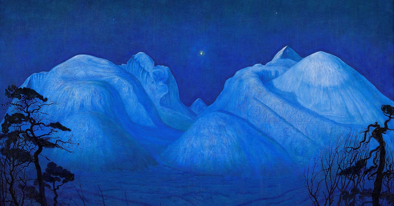 Pop-up-utstilling: Forstudiene til «Vinternatt i Rondane» – Nasjonalmuseet